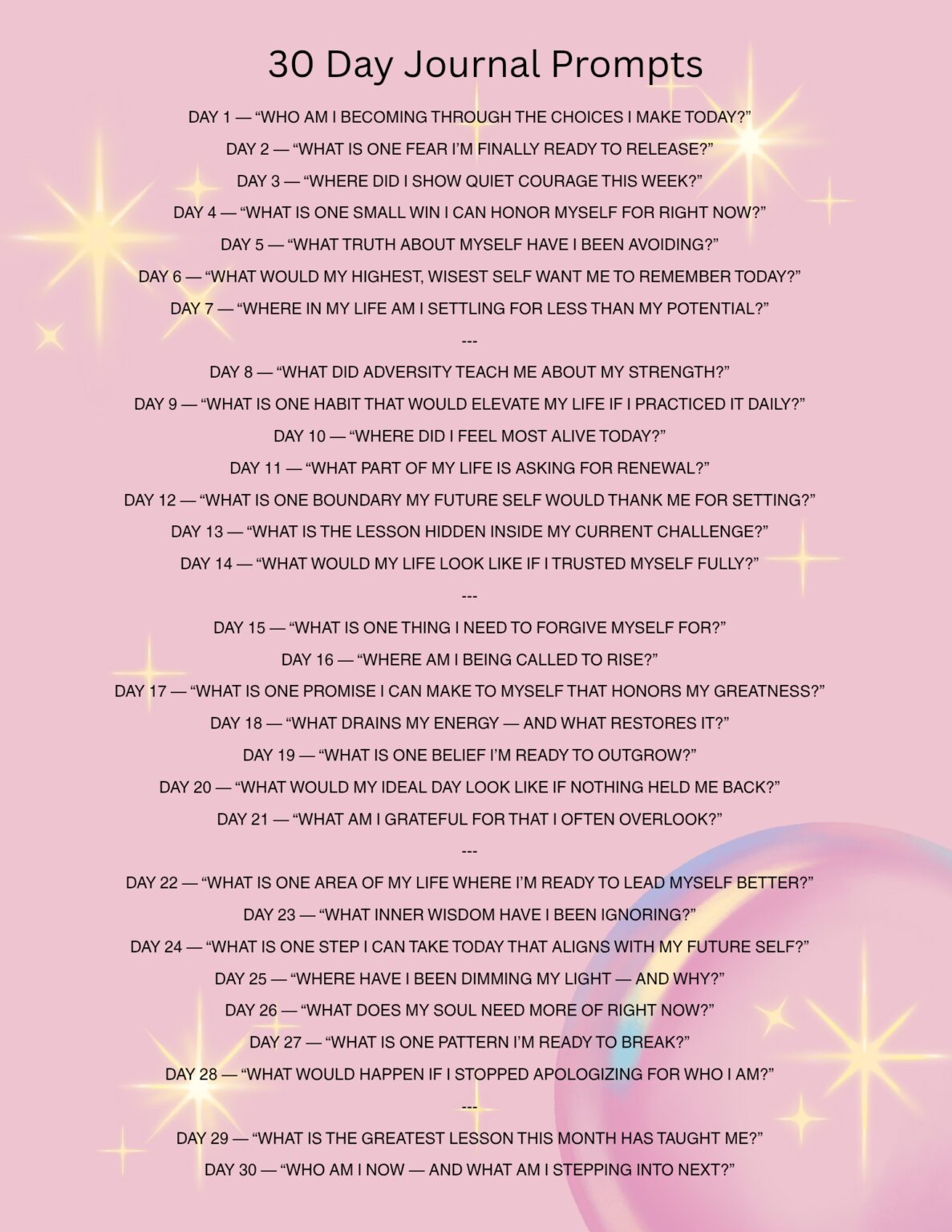 30 Days of Journal Prompts to Become Your Best Self